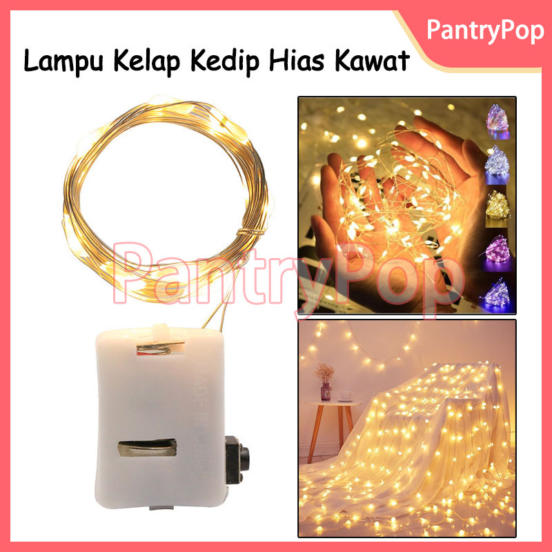Jual Lampu Kawat Mini 1 2 3 Meter / Fairy Light LED Kelap Kedip Hias ...