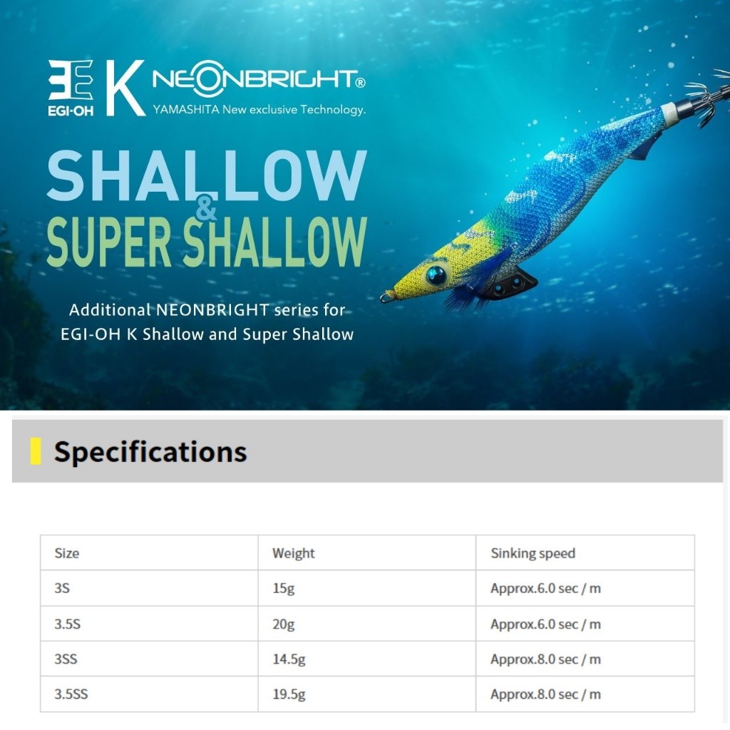Jual SIMZET_SHOP Yamashita EGI OH K Shallow & Super Shallow Neon Bright ...