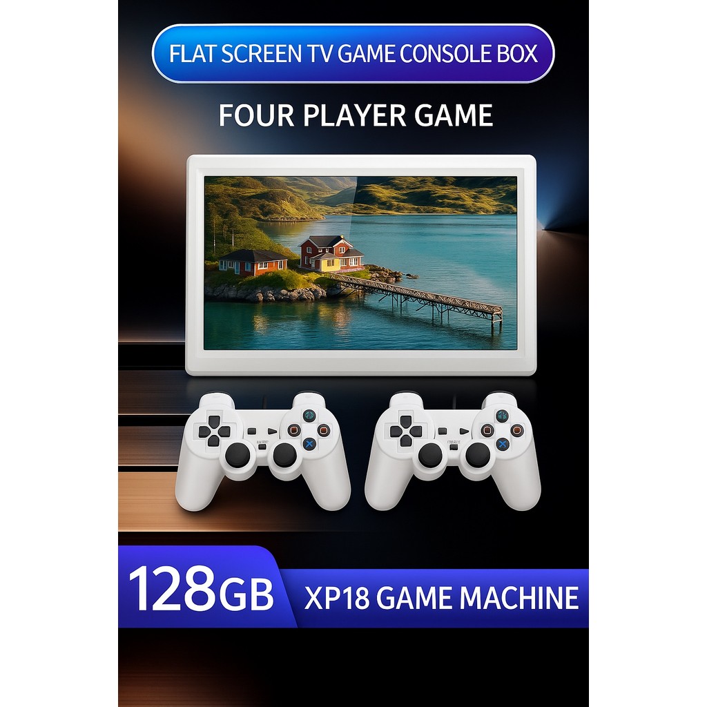 Jual AMPOWN XP18 128GB FLAT SCREEN TV GAME CONSOLE BOX Retro 10000 Game Emulator PS1 N64 DC GBA ...