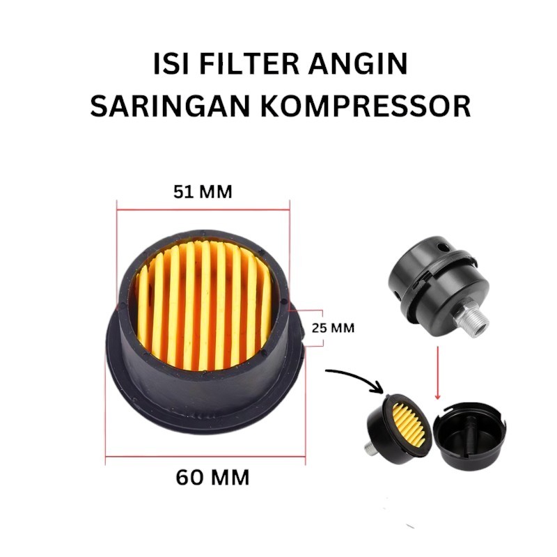 Jual Air Filter Elemen / Isi Filter Kompresor Angin Portable | Shopee ...