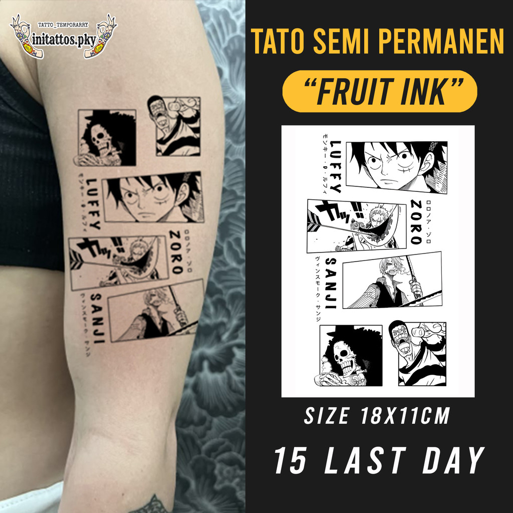 Jual Tato LUFFY SANJI ZORO BROOK One Piece Semi Permanen Stiker ...