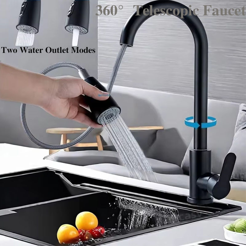 Jual New 360° Rotating Telescopic Faucet Two Water Outlet Modes Can Be ...