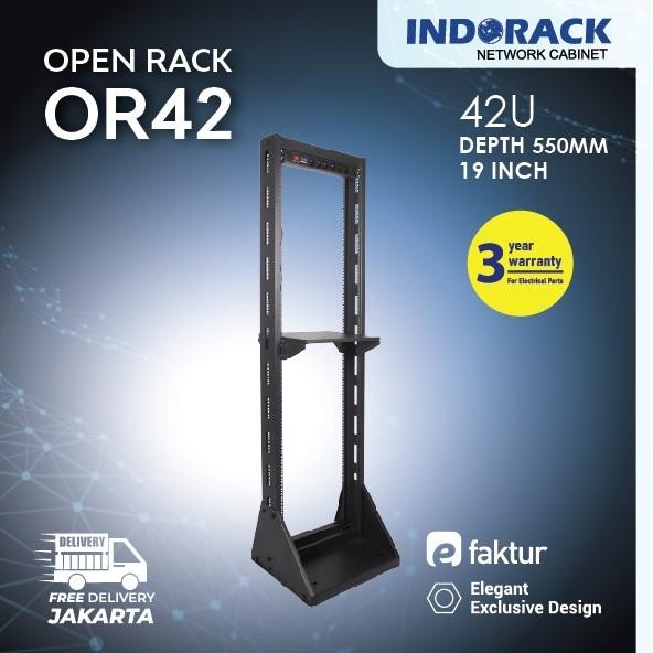 Jual OR42 Open Rack 42U INDORACK Rak 42U Rack Server Modem Audio WIfi ...