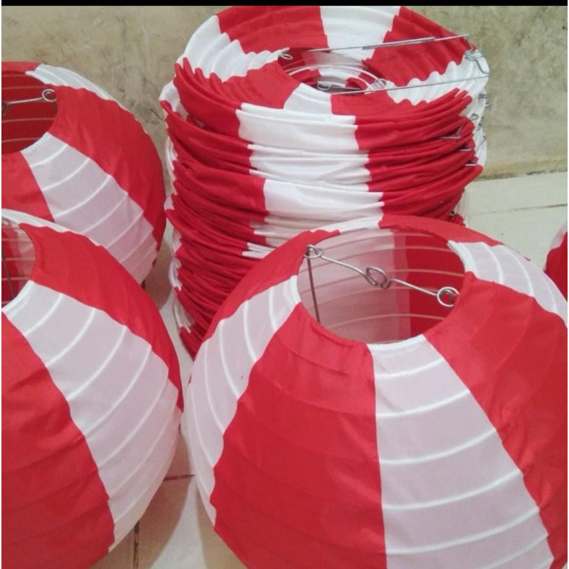Jual Lampion Merah Putih Bahan kain berbagai ukuran HUT Kemerdekaan ...