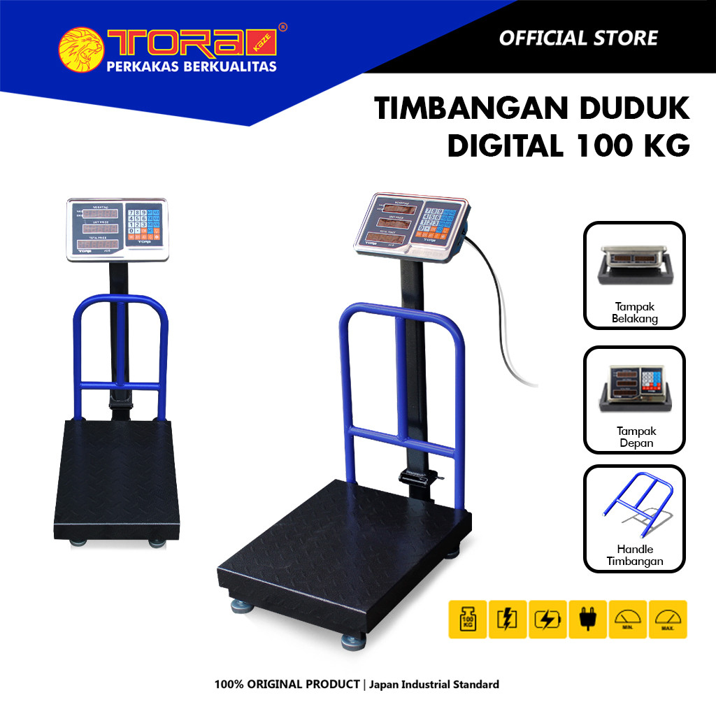 Jual TORA Timbangan Duduk Digital 100 Kg - Timbangan Barang Ekspedisi ...