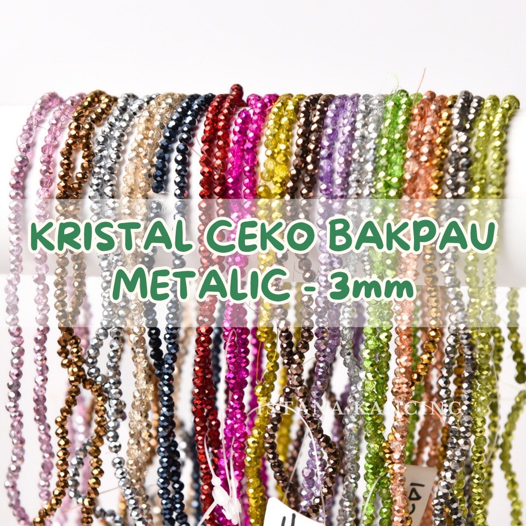 Jual Manik Kristal Kaca 3mm Ceko Bapau Metalic Grade A Manik Bulat Per ...