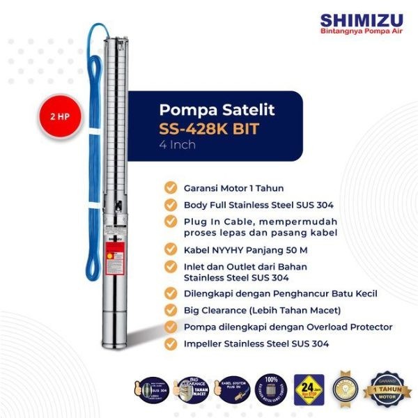 Jual Pompa Celup Sumur SHIMIZU SS-428K BIT Pompa Air Submersible 4 Inch ...