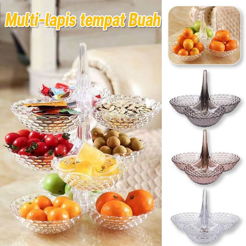 Jual [NEW]Piring Buah Multi layer Putar Piring Buah Kaca Ruang tamu ...