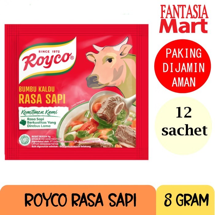 Jual ROYCO SAPI 8 GRAM PACK ISI 12 SACHET FANTASIA DENGAN PAKING AMAN ...