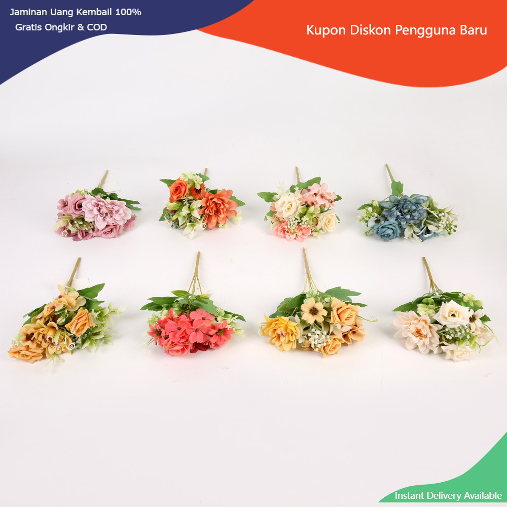 Jual Bunga Hias Palsu Dahlia Buket Pengantin Daisy Kombinasi Dekorasi ...
