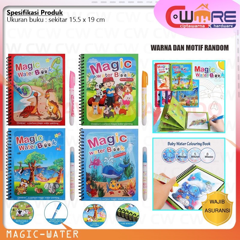 Jual Magic water book buku gambar Ajaib mainan mewarnai anak - SLB ...