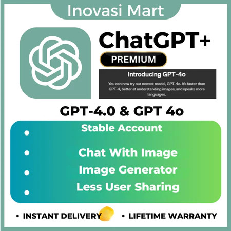 Jual ChatGpt Chat gpt ++ chatgpt+ chatgpt 4.0 Akun Resmi | upgrade ...