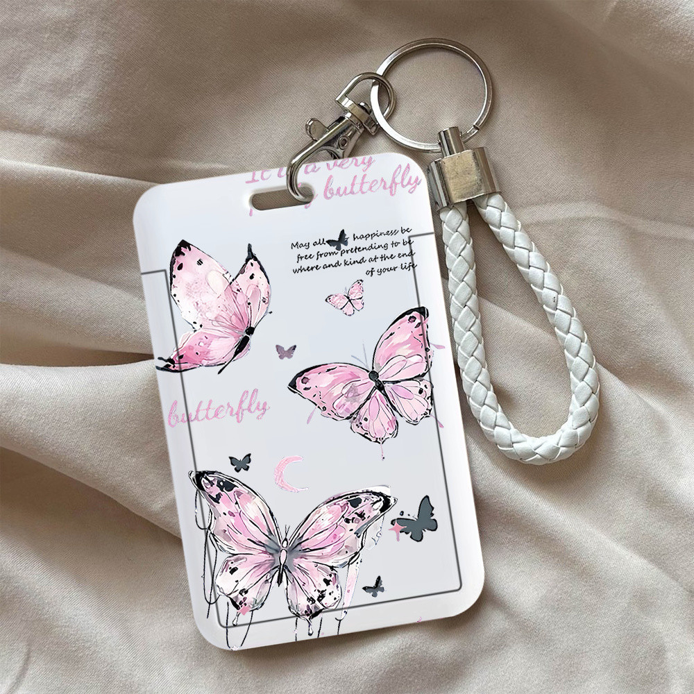 Jual CARD HOLDER Pink Butterfly Ribbon ID CARD HOLDER MOTIF PHOTO CARD ...