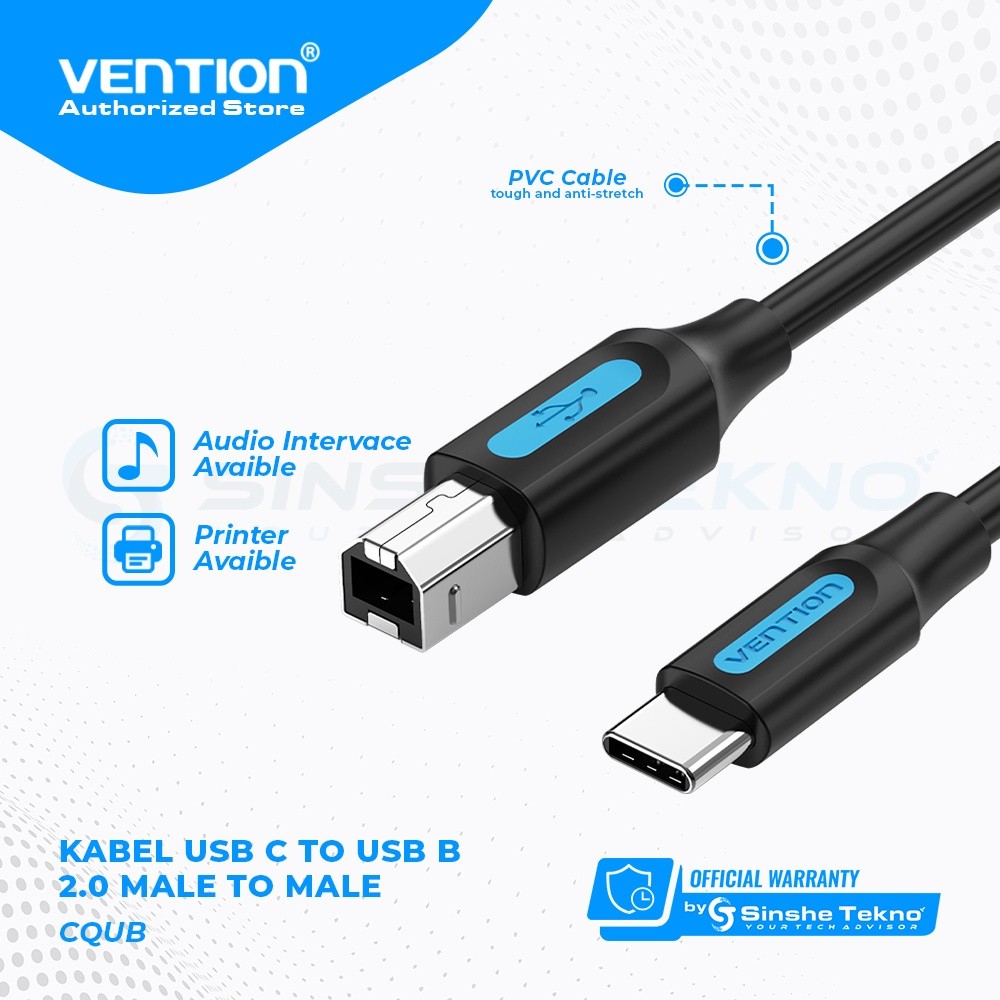 Jual Vention Kabel Data USB Type C To USB B Male To Male Printer ...