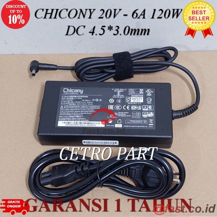 Jual FAST CO ID Adaptor Charger Chicony A12-120P1A For MSI Cyborg 15 A12VF 20V 6A 120W -NEW ...