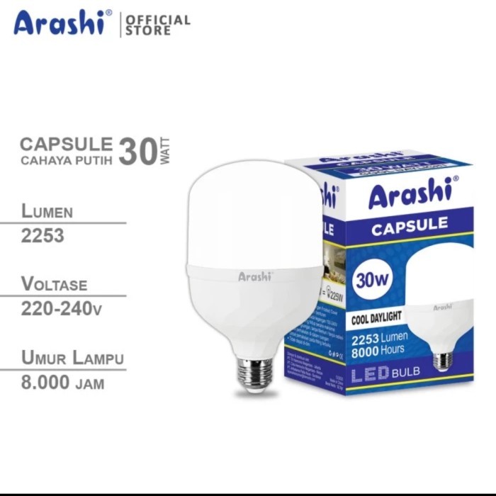 Jual Arashi Lampu Led Capsule 30w / Bohlam Led Kapsul Murah Garansi 1 Tahun | Shopee Indonesia