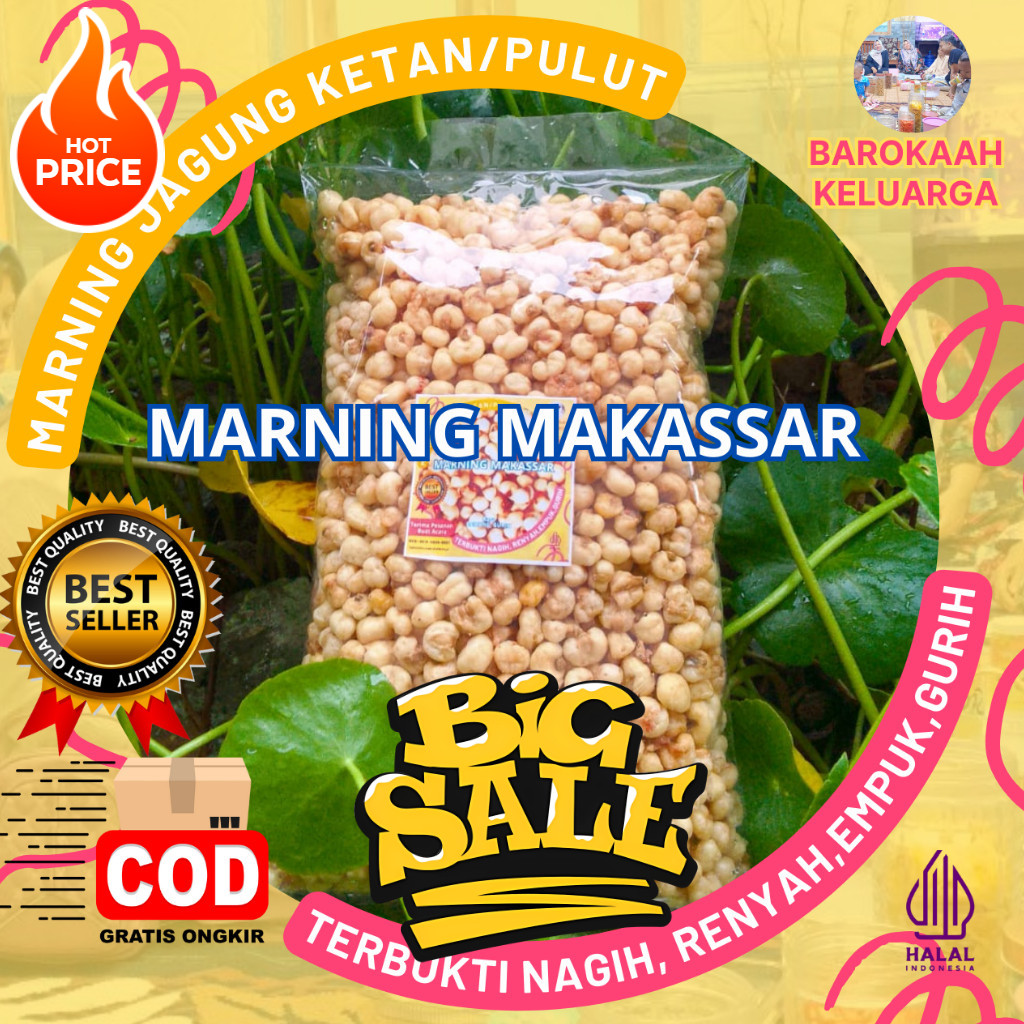 Jual 1 Kilo Kg Makaroni Marning Jagung Sultan/ Jagung Marning Ketan ...