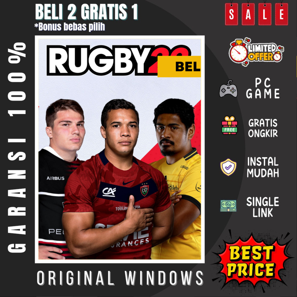 Jual RUGBY 22 - GAME PC - GAME LAPTOP - PC GAMES - BELI 2 GRATIS 1 - ORIGINAL WINDOWS - GARANSI ...