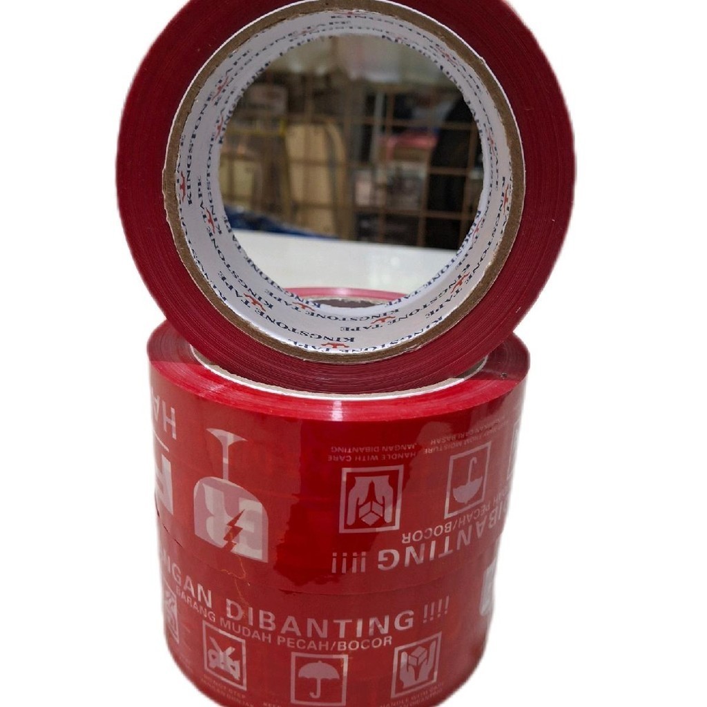 Jual Lakban FRAGILE / Lakban merah / Isolasi merah / Lakban jangan ...