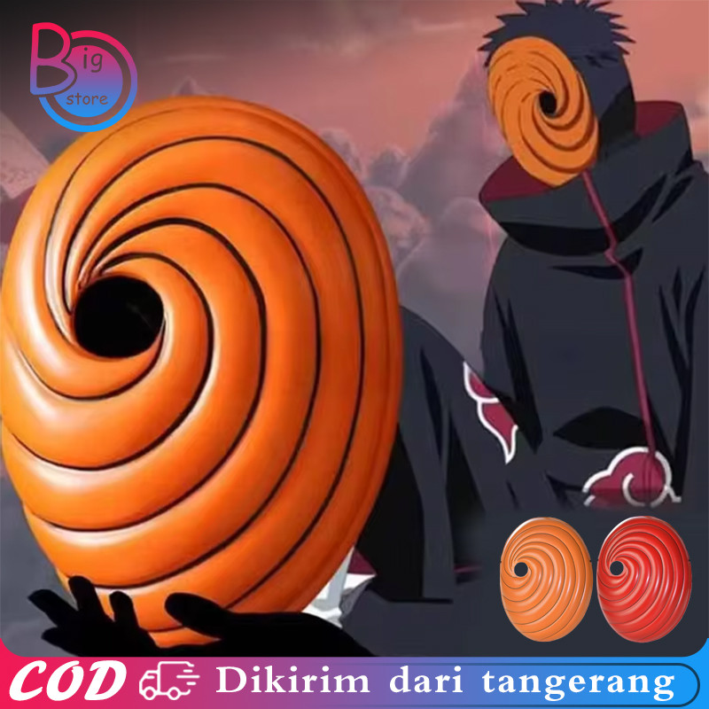 Jual Masker Obito Topeng Obito Uchiha Oranye Dan Merah Anime Akatsuki ...
