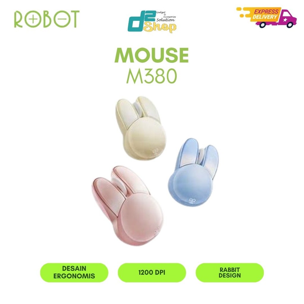 Jual [D2SHOP] ROBOT WIRELESS MOUSE SILENT KEV RABBIT M380 | Shopee ...