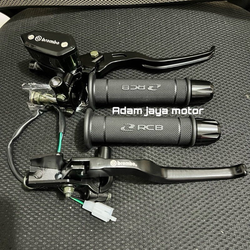 Jual SHD_SHOP Paket Master rem tabung tipe Oval + RCB Original Handgrip HG55 + Jalu stang HITAM ...