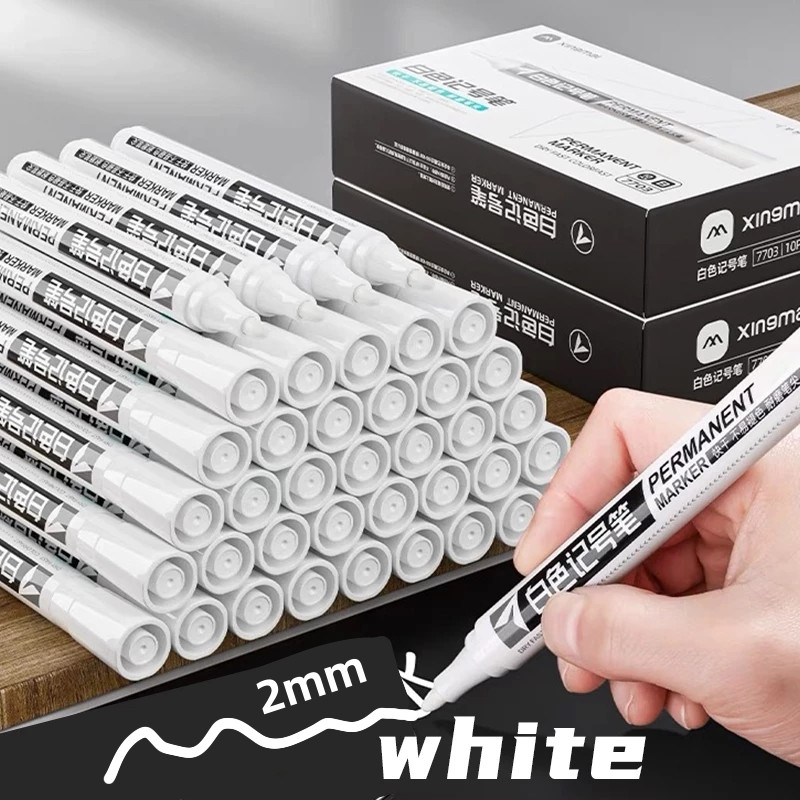 Jual spidol PUTIH 1PC permanen Spidol Berkepala Tunggal Putih Spidol ...