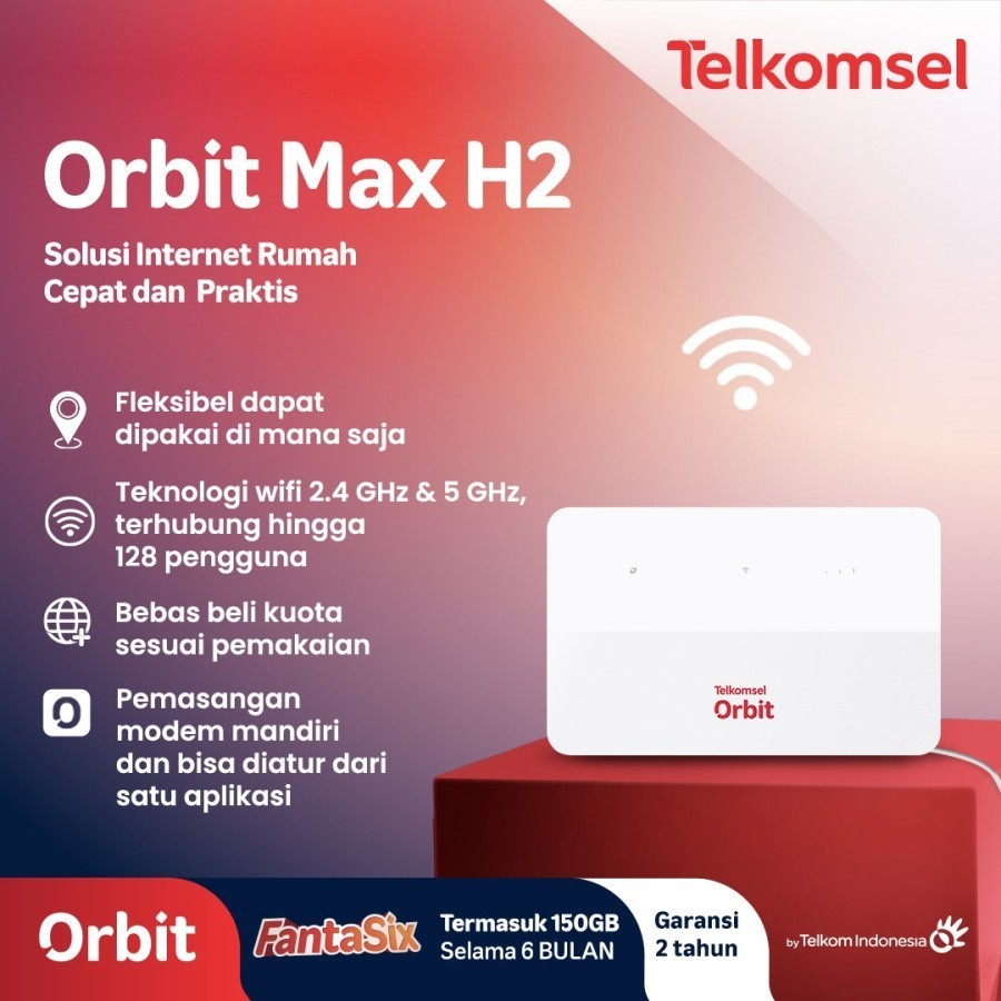 Jual Orbit Max H2 Telkomsel Modem WiFi 4G High Speed Bonus Data 150GB ...