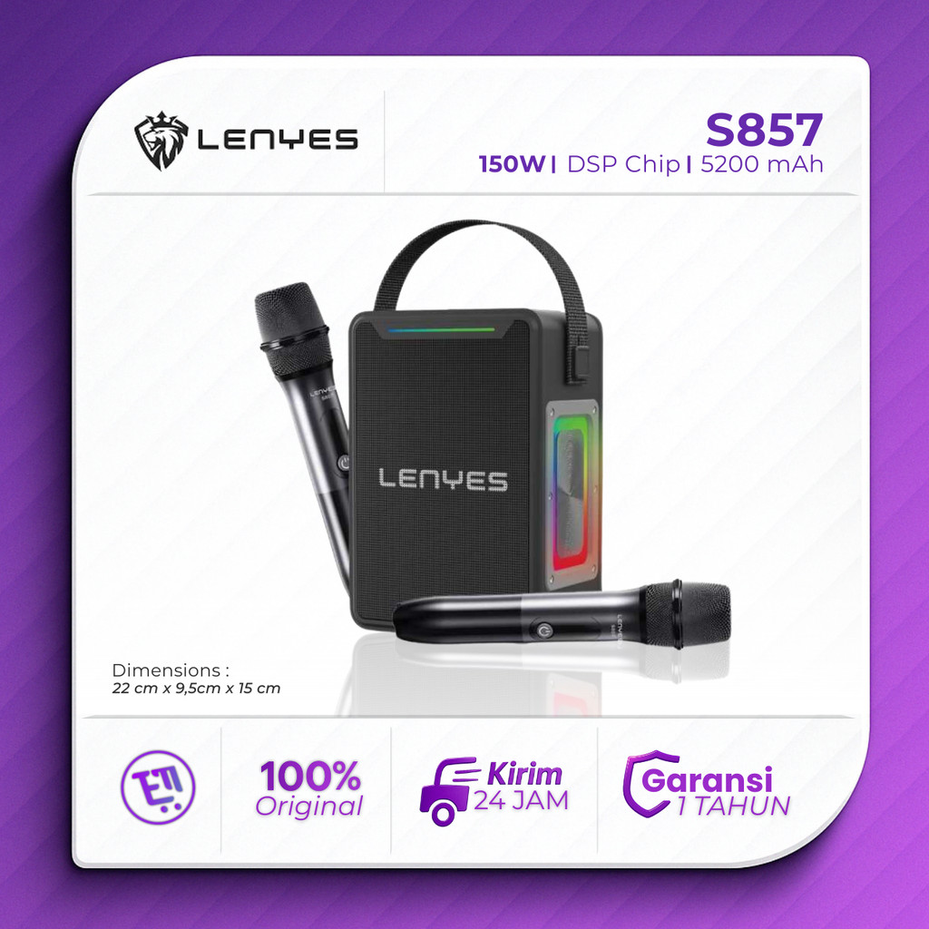Jual Lenyes S857 Speaker KTV Karaoke Outdoor 150W TWS Bluetooth 5.3 with DSP High Power Bass ...
