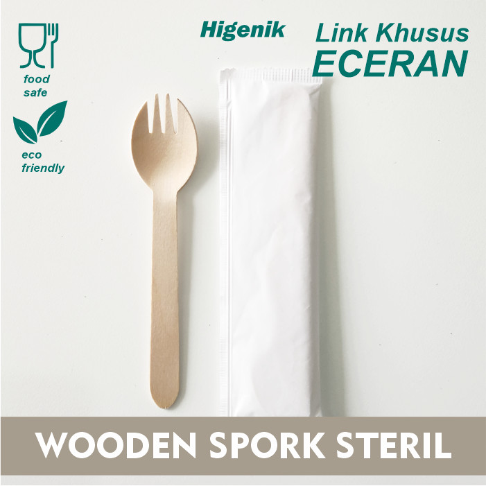 Jual Wooden Spork Cover/ Spork Sendok Garpu 2 in 1 Bungkus Kertas ...