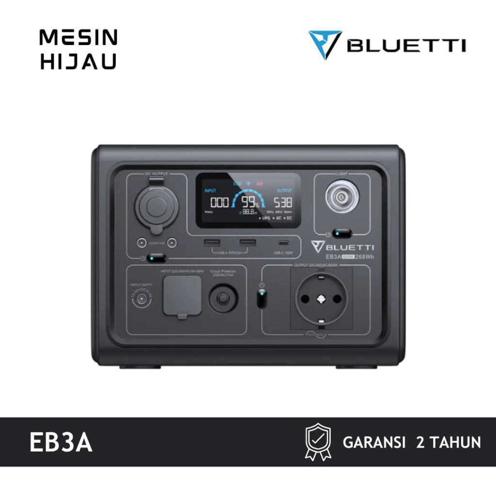 Jual Bluetti EB3A Portable Power Station 268WH/600W Outdoor Camping ...