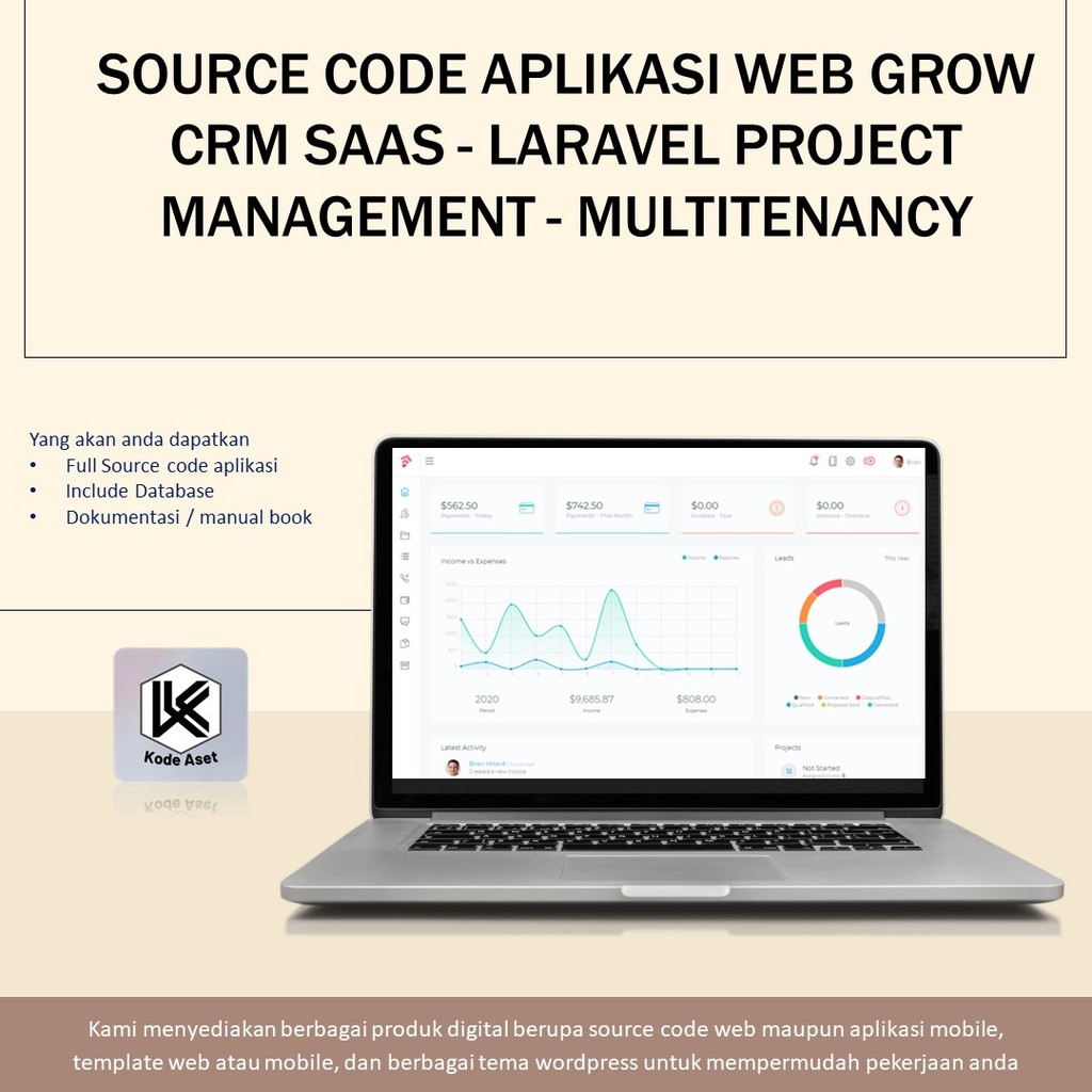 Jual SOURCE CODE APLIKASI WEB GROW CRM SAAS - LARAVEL PROJECT MANAGEMENT - MULTITENANCY | Shopee ...