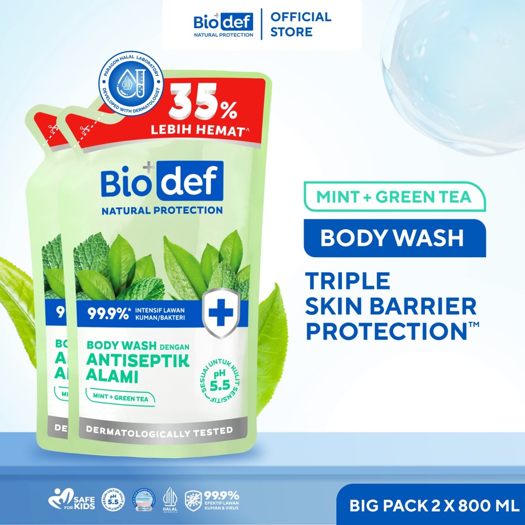 Jual Biodef Sabun Mandi Whitening Jaga Skin Barrier Pouch 800ml x 2pcs ...