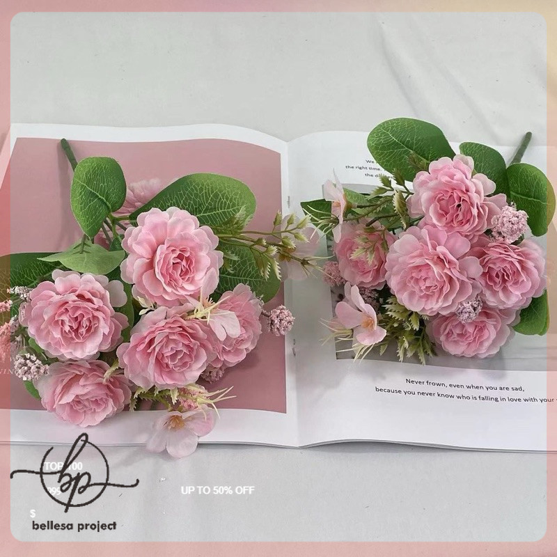 Jual BUNGA MAWAR PEONY HYDRANGEA ARTIFICIAL PERTANGKAI | Shopee Indonesia