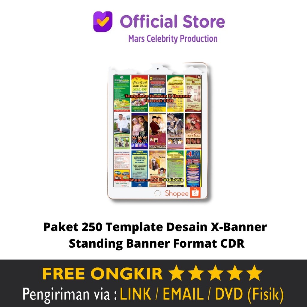 Jual Paket 250 Template Desain X-Banner Standing Banner Format CDR Premium Pro Plus | Shopee ...