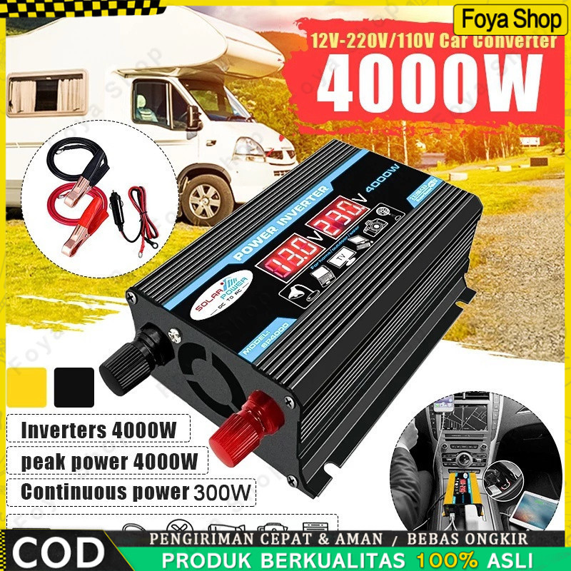 Jual Power Inverter 4000W Mobil Inverter 12V DC Ke 220V AC Power ...