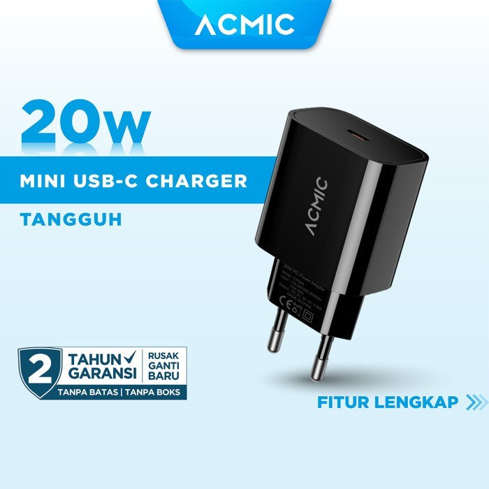 Jual ACMIC CPD20 TYPE C 20W KEPALA CHARGER FAST CHARGING ADAPTOR ...