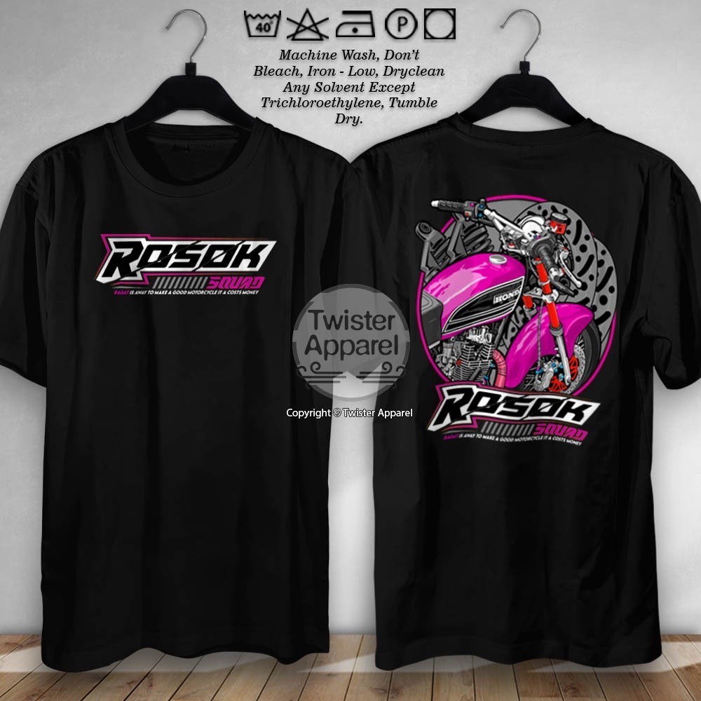 Jual Kaos Racing Rosok Squad Honda Gank CB GL Baju Distro Motor Herex Otomotif Cotton Combed 30s ...