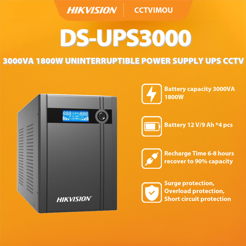 Jual HIKVISION DS-UPS3000 3000VA 1800W UNINTERRUPTIBLE POWERSUPPLY UPS ...