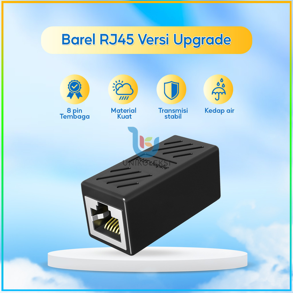 Jual Barel Female to Female Sambungan RJ45 Hitam Konektor Baik Besi ...