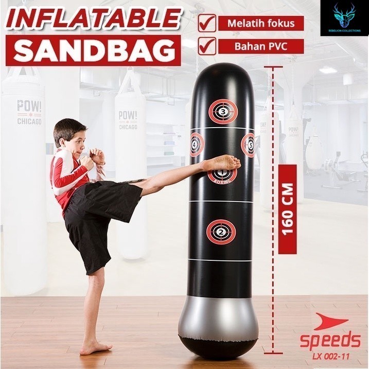 Jual SPEEDS Samsak Tinju Bela Diri Vertical Punching Bag Tiang Samsak ...