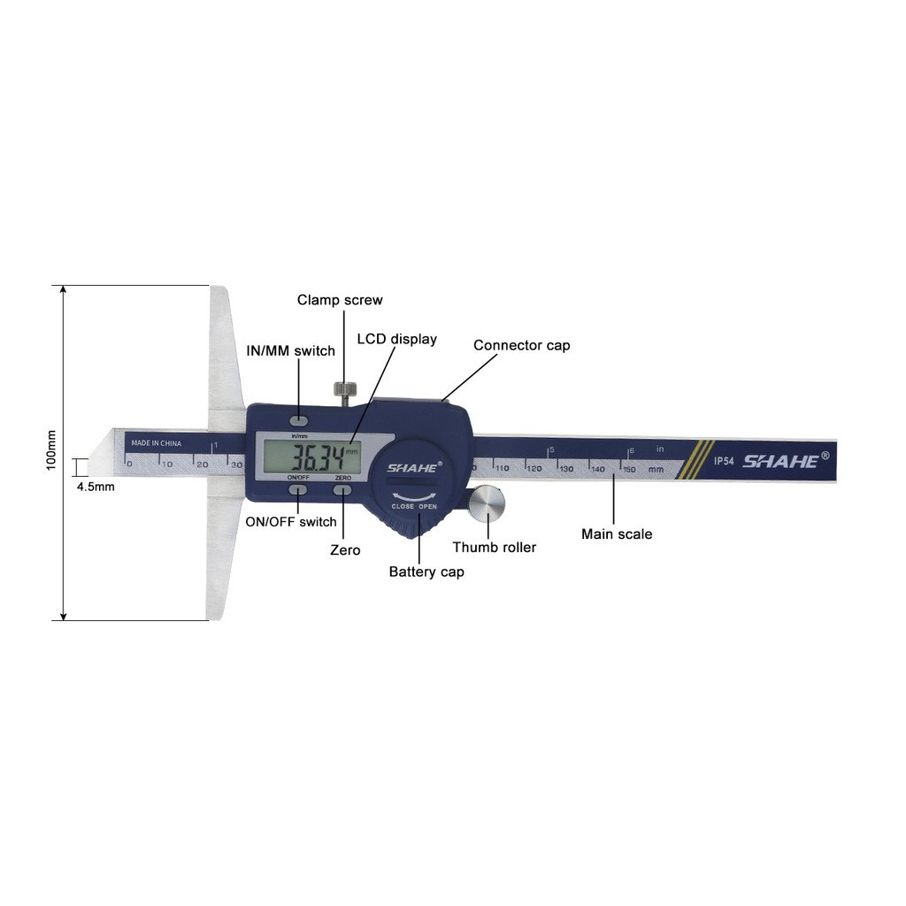 Jual 150/200/300mm Electronic Ruler Digital Depth Vernier Caliper ...