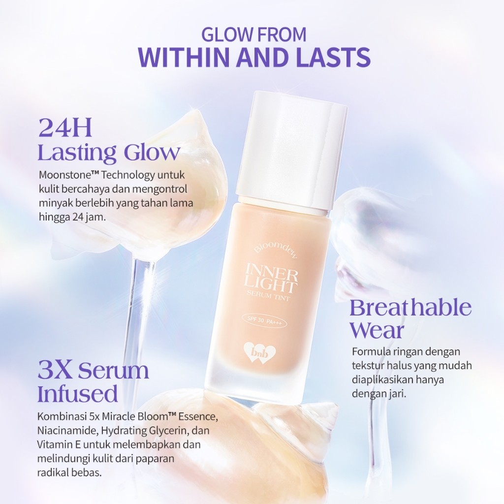 Jual 𝐑𝐀𝐃𝐘𝐒𝐀 - [NEW LAUNCH] BNB barenbliss Bloomdew Inner Light Serum Tint Skin Tint Serum Glowy ...