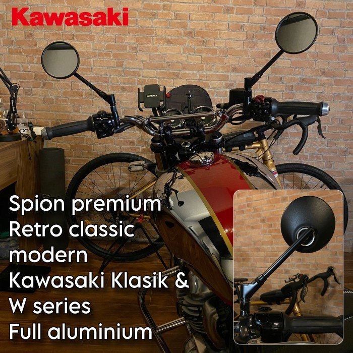 Jual spion premium model bulat full aluminium kawasaki w175 w250 ...