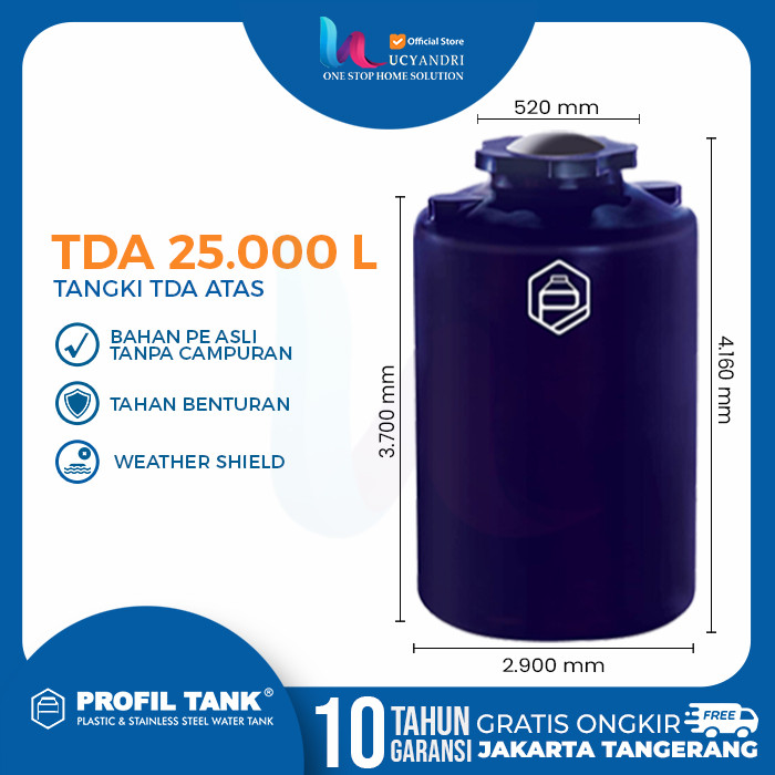 Jual Tangki Air Plastik Profil Tank TDA 25000L Plastic HDPE, Tandon Air ...