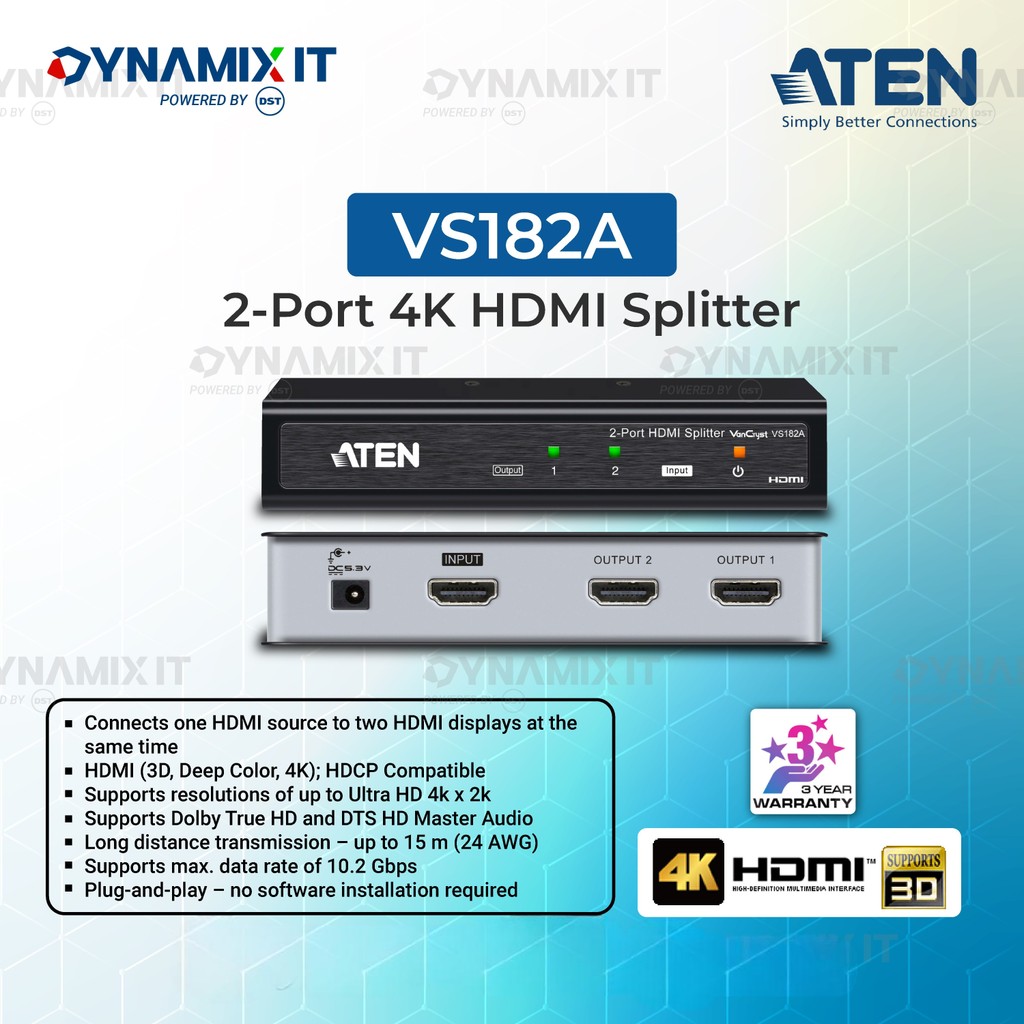 Jual ATEN VS182A 2 Port 4K HDMI Splitter | Shopee Indonesia