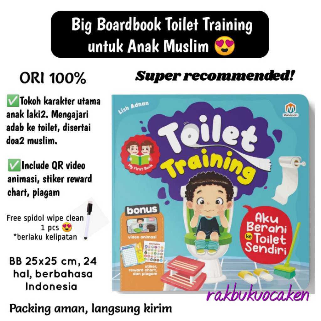 Jual Big Boardbook My First Book Toilet Training Untuk Anak Muslim Aku