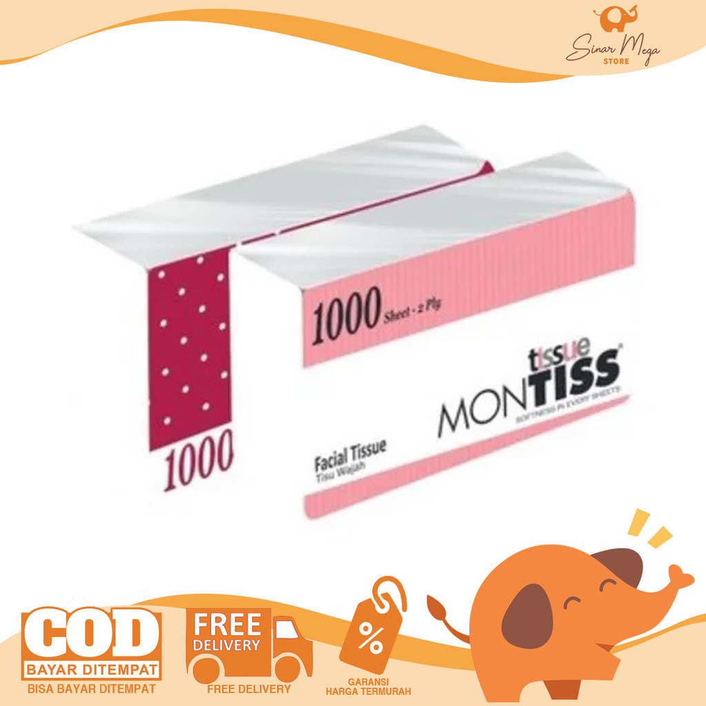 Jual MONTISS Facial Tissue Jumbo Pack 1000s 2ply / Tisu Wajah Kemasan ...