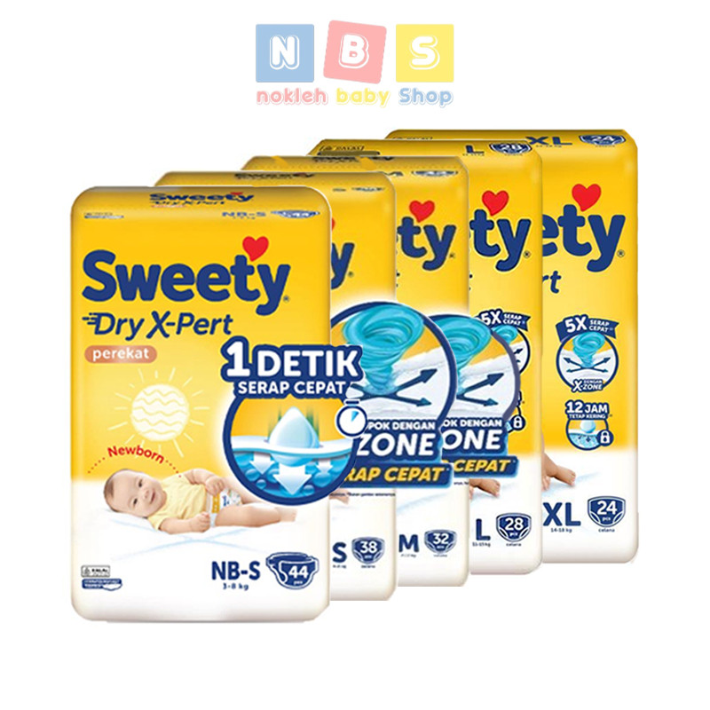Jual SWEETY DRY X-PERT DIAPERS POPOK PEREKAT & CELANA NB-S/S/M/L/XL ...