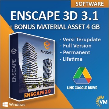 Jual ENSCAPE 3D 3 FULL VERSION PERMANENT LIFE TIME TERBARU 3.0 3.1 For SketchUp Rhino Archicad ...